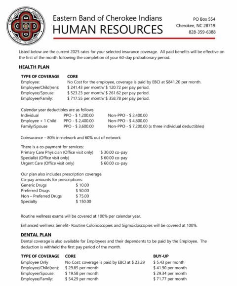 Jobs - Eastern Band of Cherokee Indians